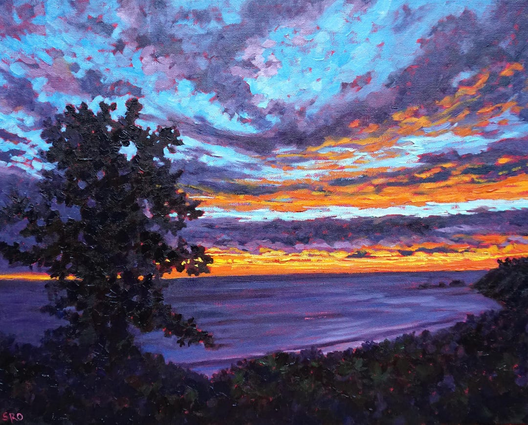 Samba of Light, Original Oil Painting, Sunset, Costa Rica, 20 Inches ...