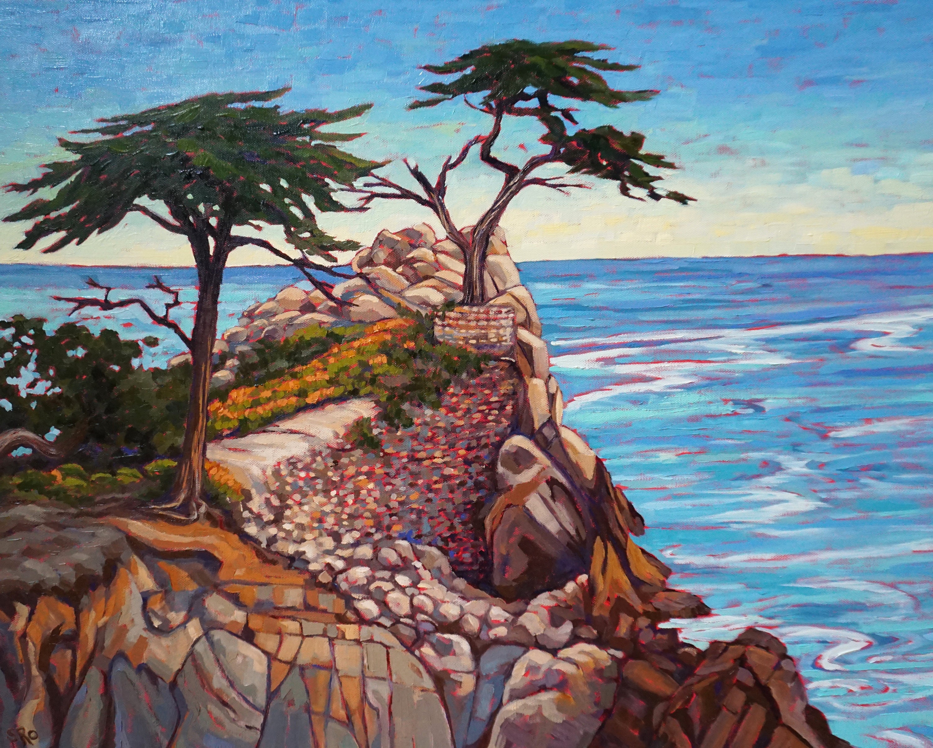 Cypress Shore, Original Painting, Oil Painting, Impressionism, One-of-a ...