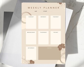 Weekly Planner Printable, Instant Download, Minimal Productivity ...