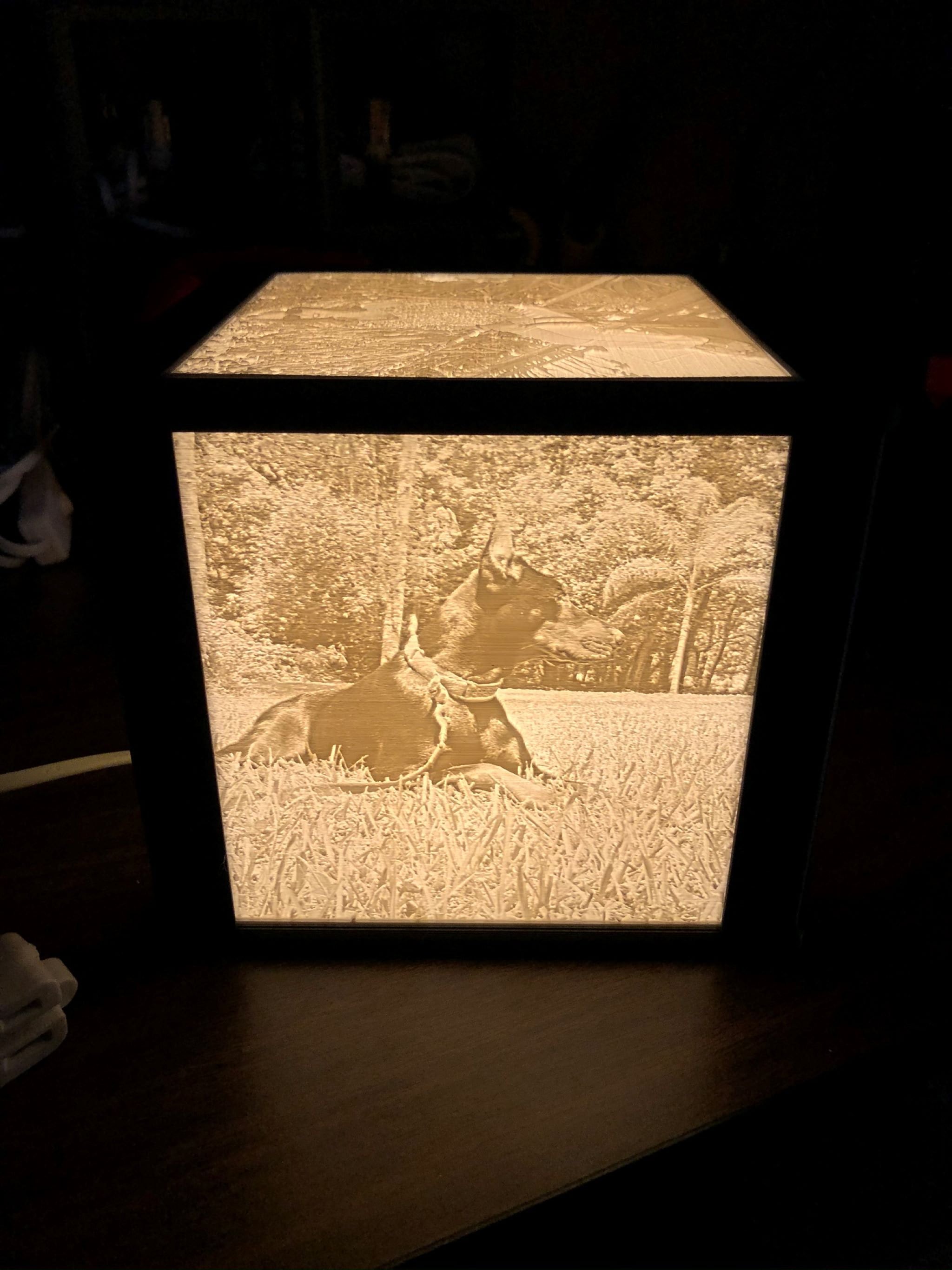 Large Personalized Photo Lamp - Custom 3D Printed Lithophane - Birthday ...