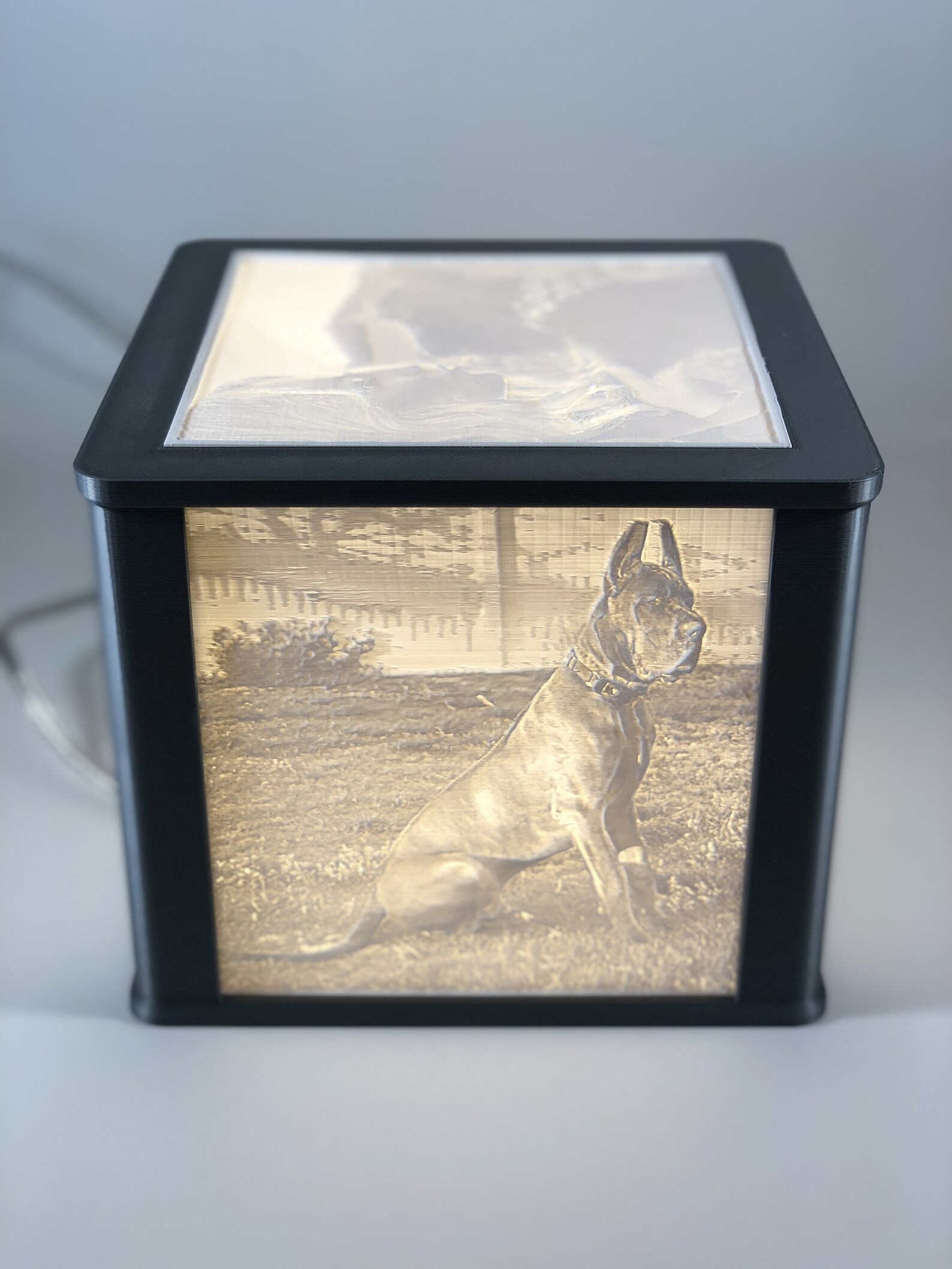 Large Personalized Photo Lamp - Custom 3D Printed Lithophane - Birthday ...