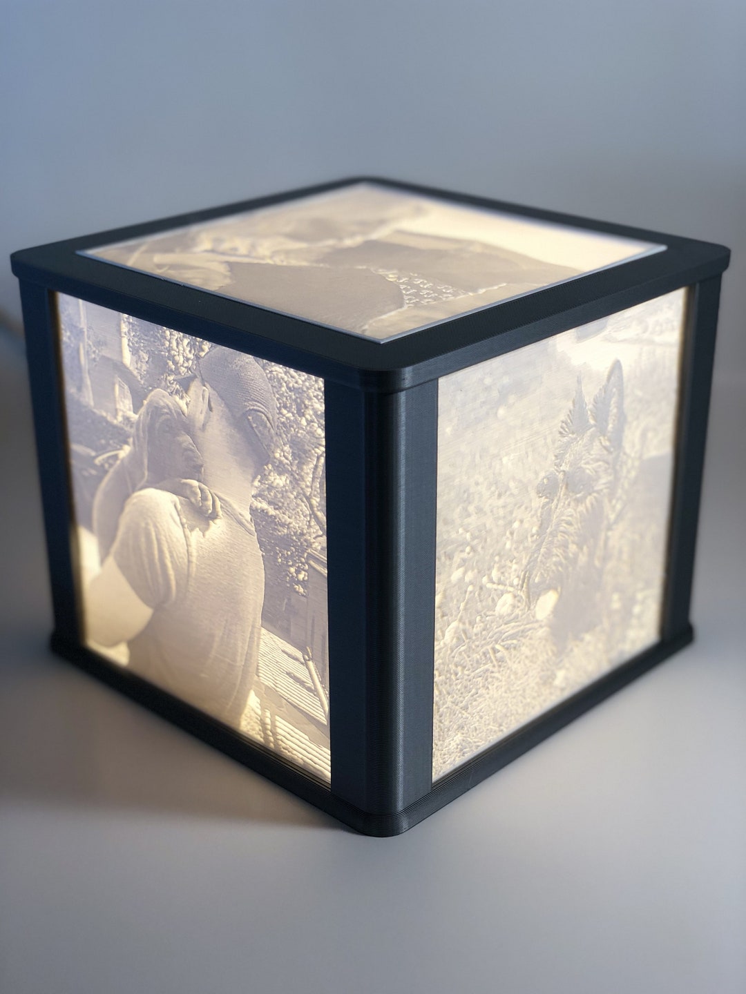 Large Personalized Photo Lamp - Custom 3D Printed Lithophane - Birthday ...