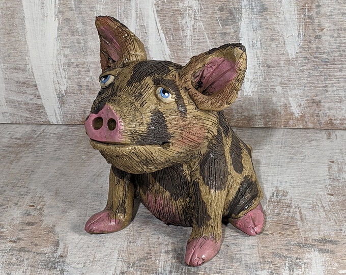 Pot Belly Pig, Ceramic Pig, Incense Burner, Pottery Sculpture, OOAK ...