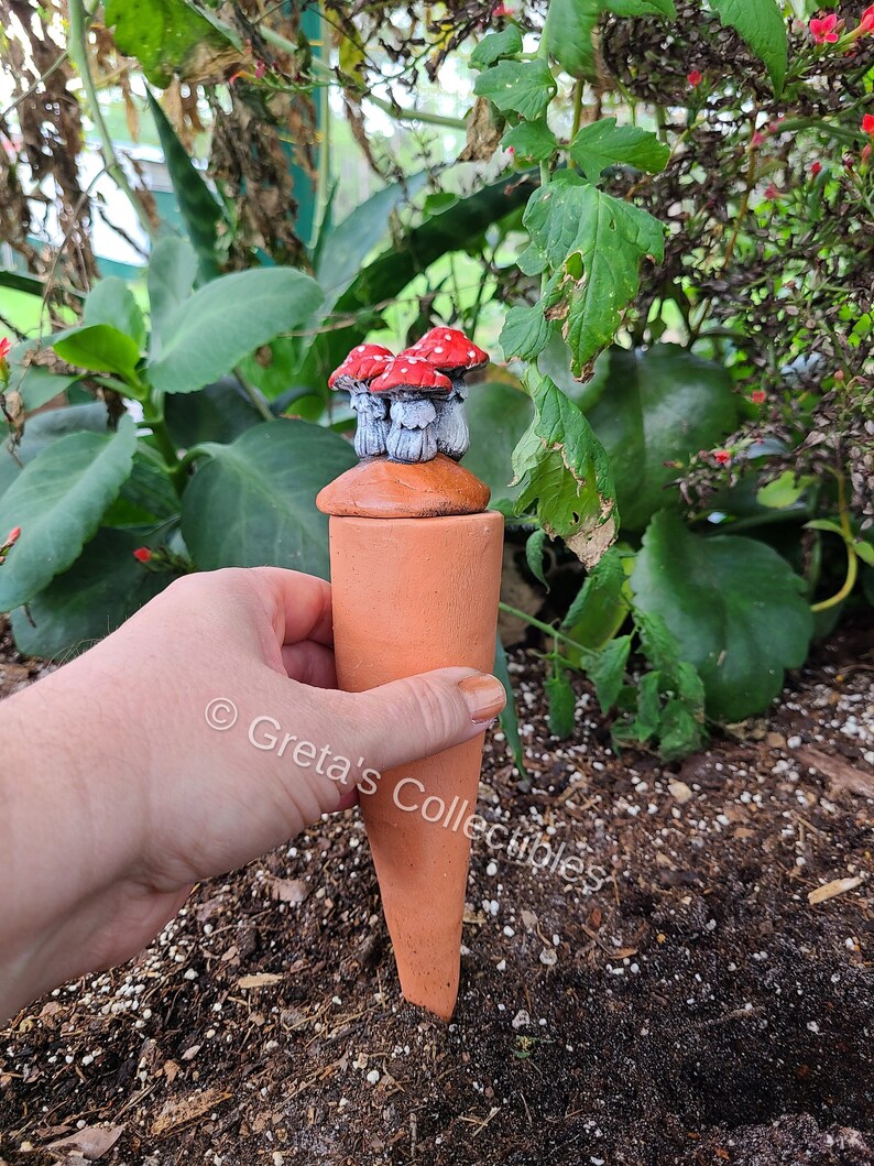 Mushroom Watering Spike Olla Self Watering System Terracotta - Etsy