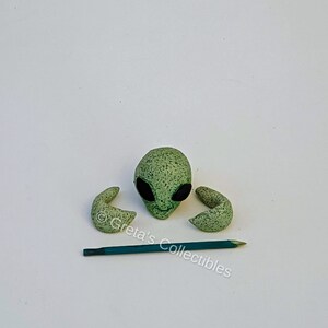 Alien Plant Buddy, Ceramic Alien, Garden Art, Plant Stake, Mini Green ...