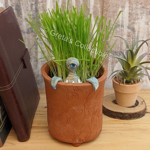 Monster Plant Buddy, Cyclops Ceramic Monster, Garden Art, Plant Art ...