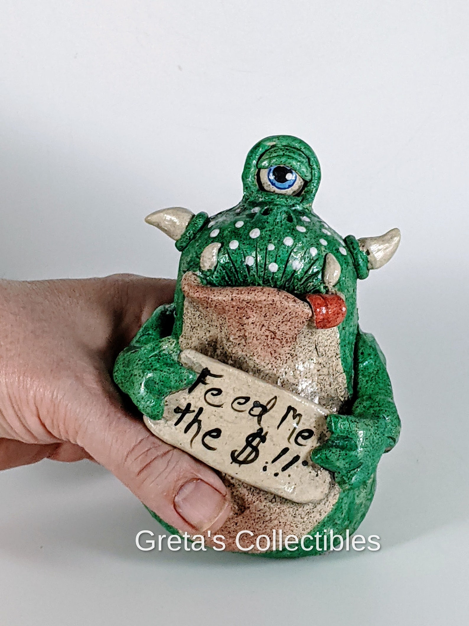 Bank, Monster Bank, Piggy Bank, Handmade Clay Bank, Incense Burner ...