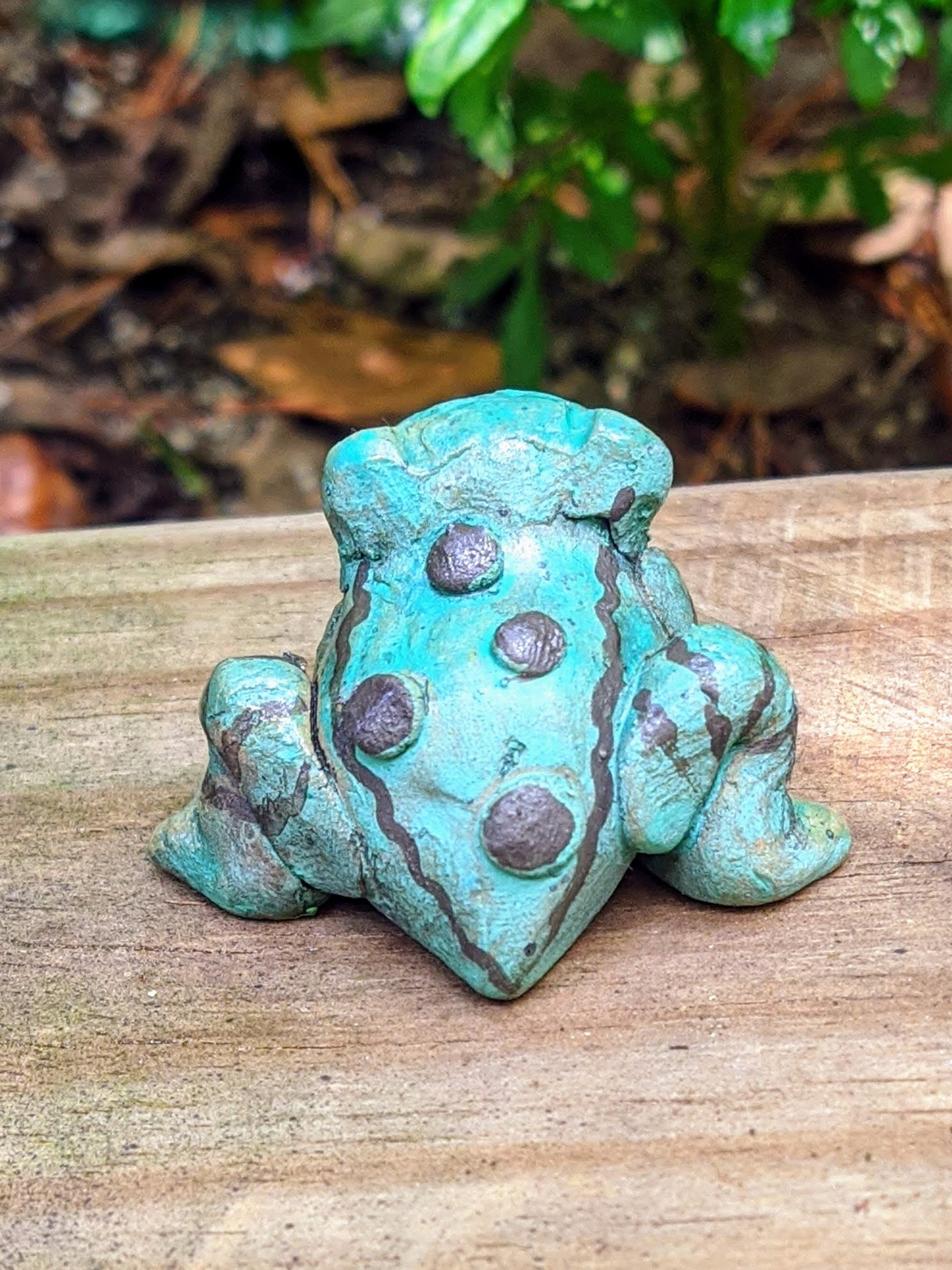 Ceramic Green Frog Handmade Frog Figurine Garden Art Fairy | Etsy