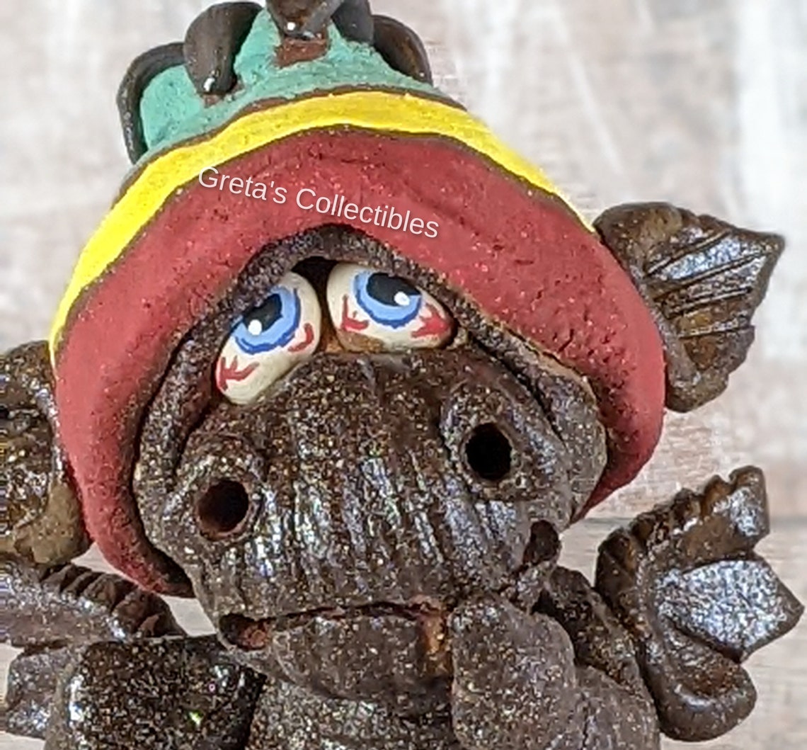 Rasta Dragon OOAK Stoneware Highfired Cold Glazed - Etsy