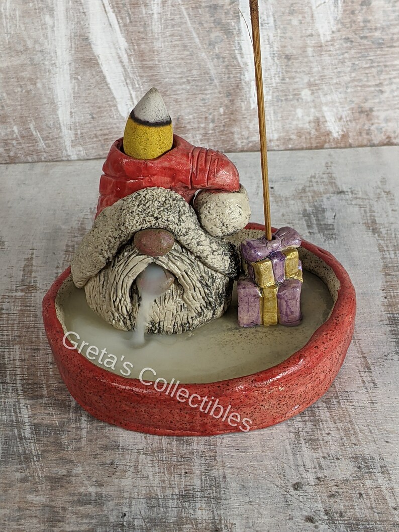 Santa Incense Burner, Christmas Decor, Incense Holder, Santa Watefall ...