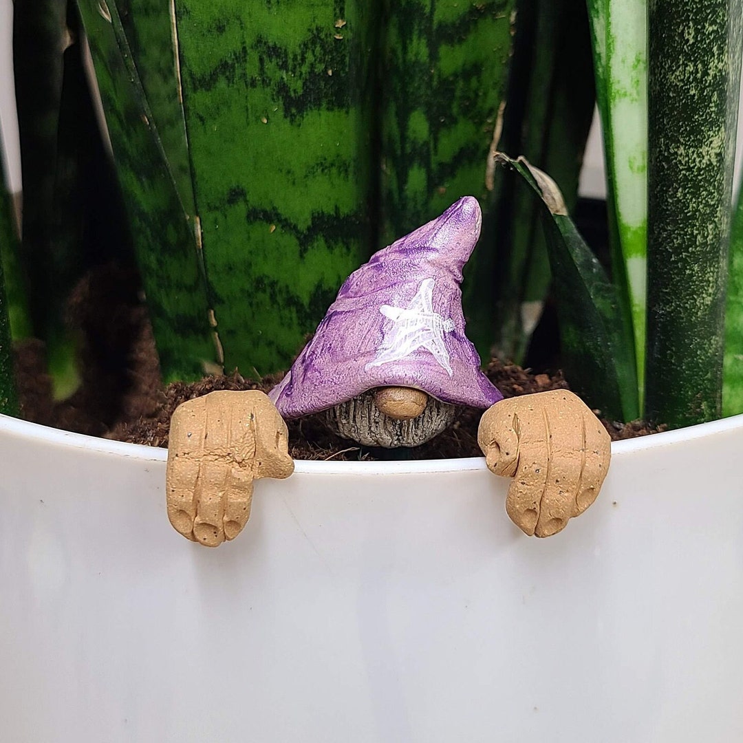 Wizard Plant Buddy, Ceramic Wizard, Garden Art, Plant Decor, Whimsical ...