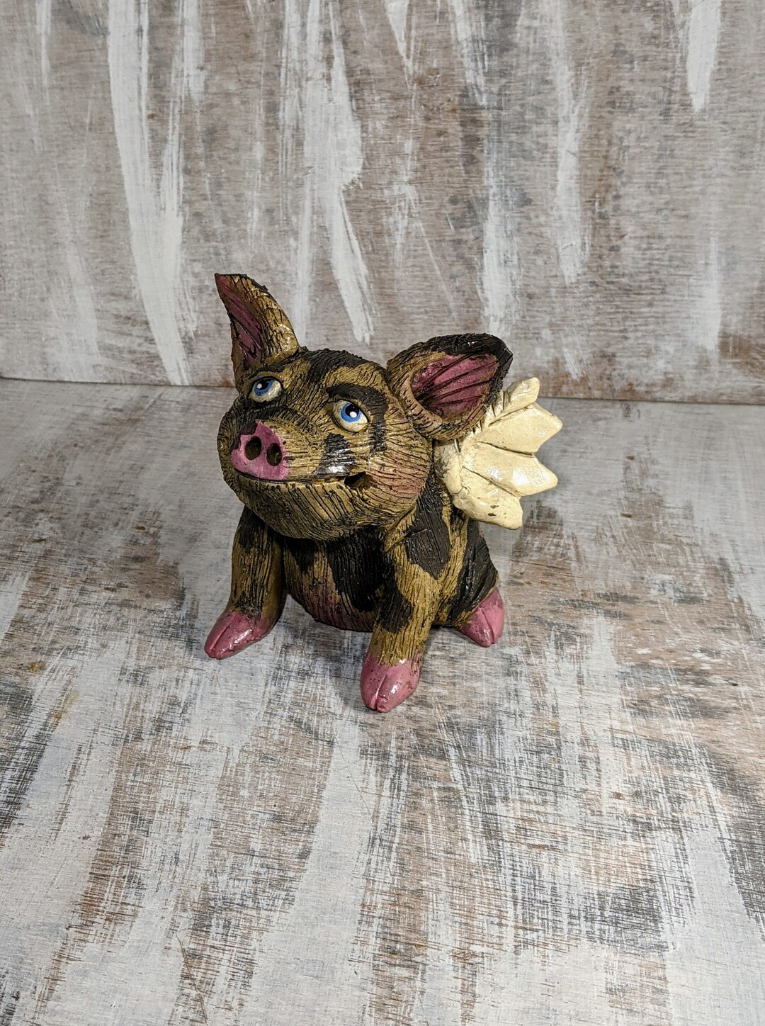 Flying Pig, Ceramic Pig, Incense Burner, Pig With Wings, OOAK, Farm Pig ...