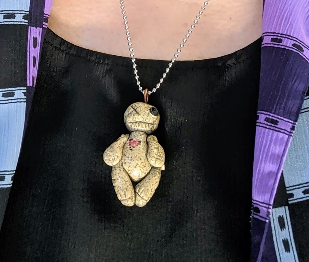Voodoo Doll Necklace, Voodoo Doll Pendent, OOAK, Handmade Ceramic ...