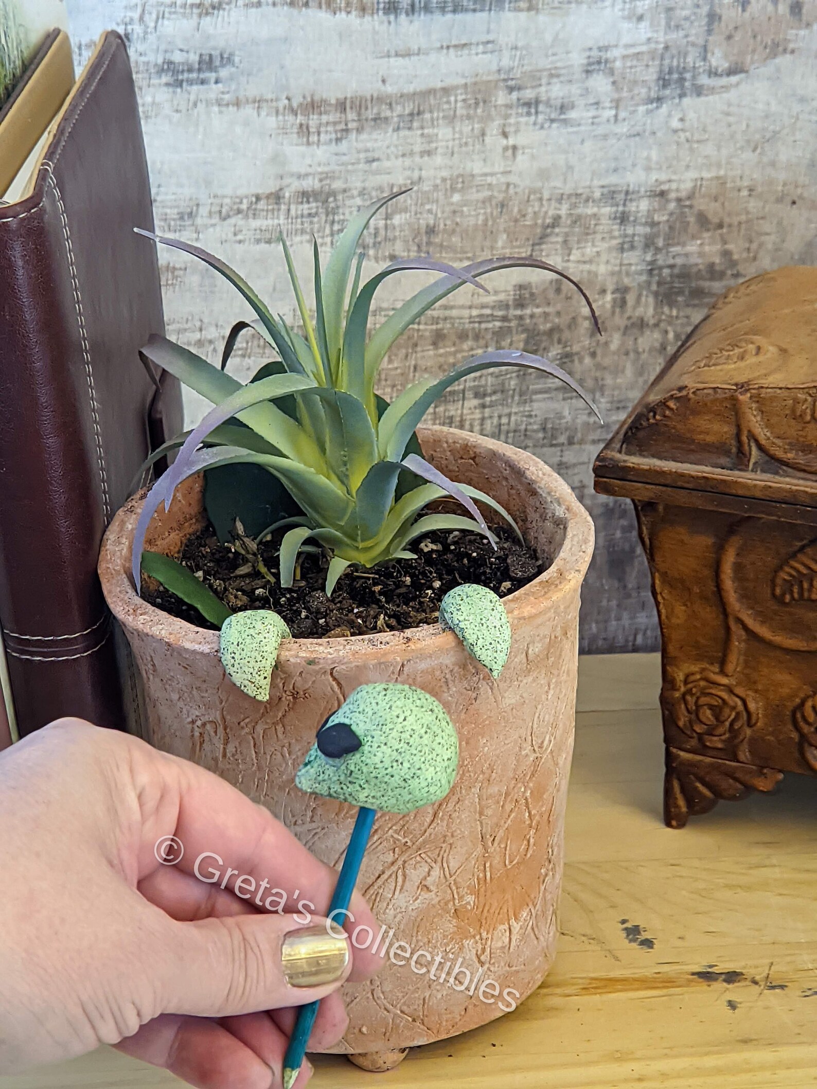 Alien Plant Buddy Ceramic Alien Garden Art Plant Stake - Etsy