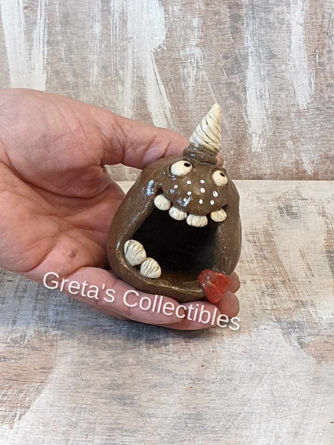 Mini Monster, OOAK, Cyclops Mini Monster, Ceramic Monster, Garden Art ...