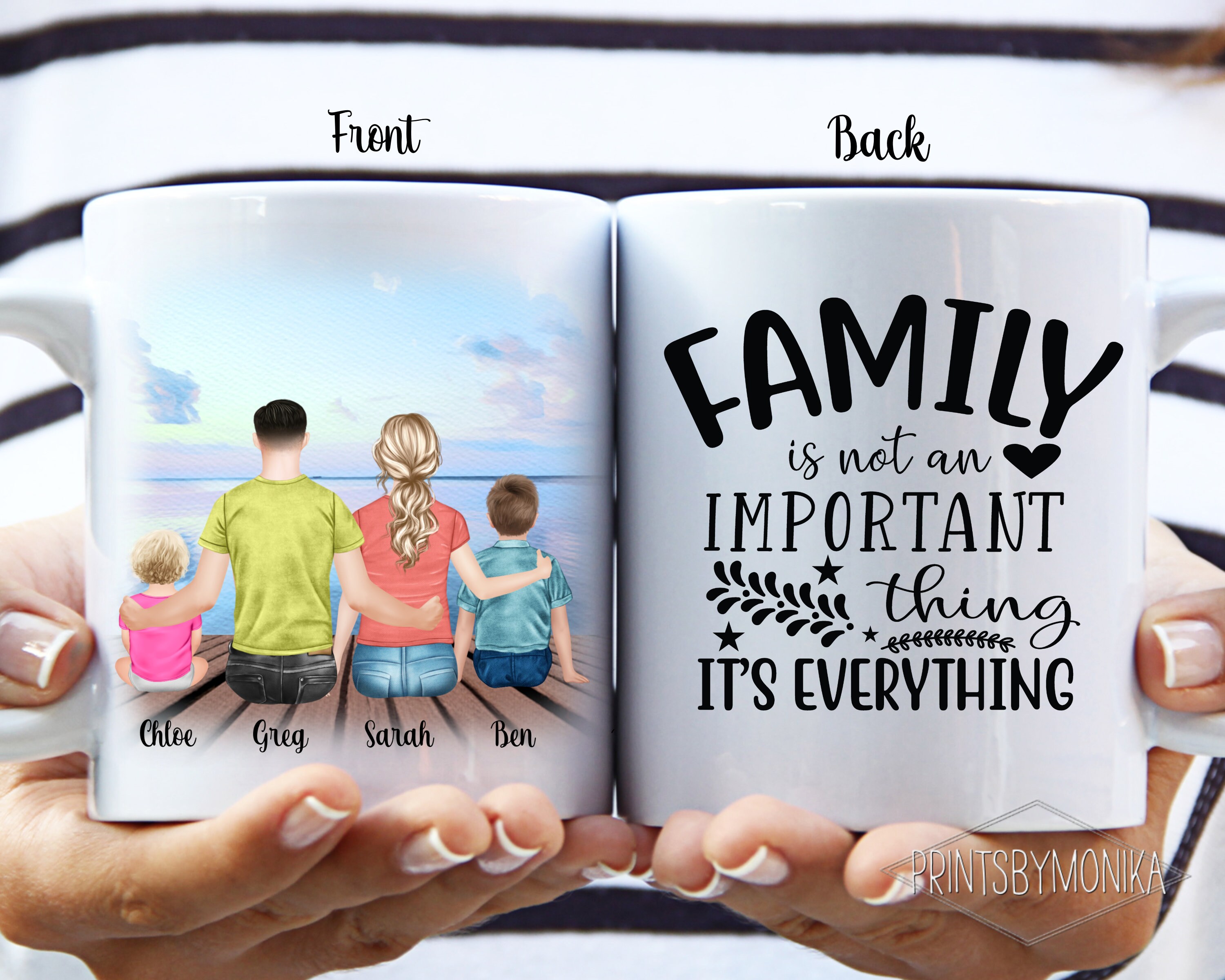 Personalised Family Mug Custom Family Mug Choose Hair and | Etsy