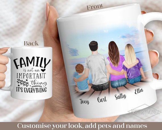 Personalised Family Mug Custom Family Mug Choose Hair and | Etsy