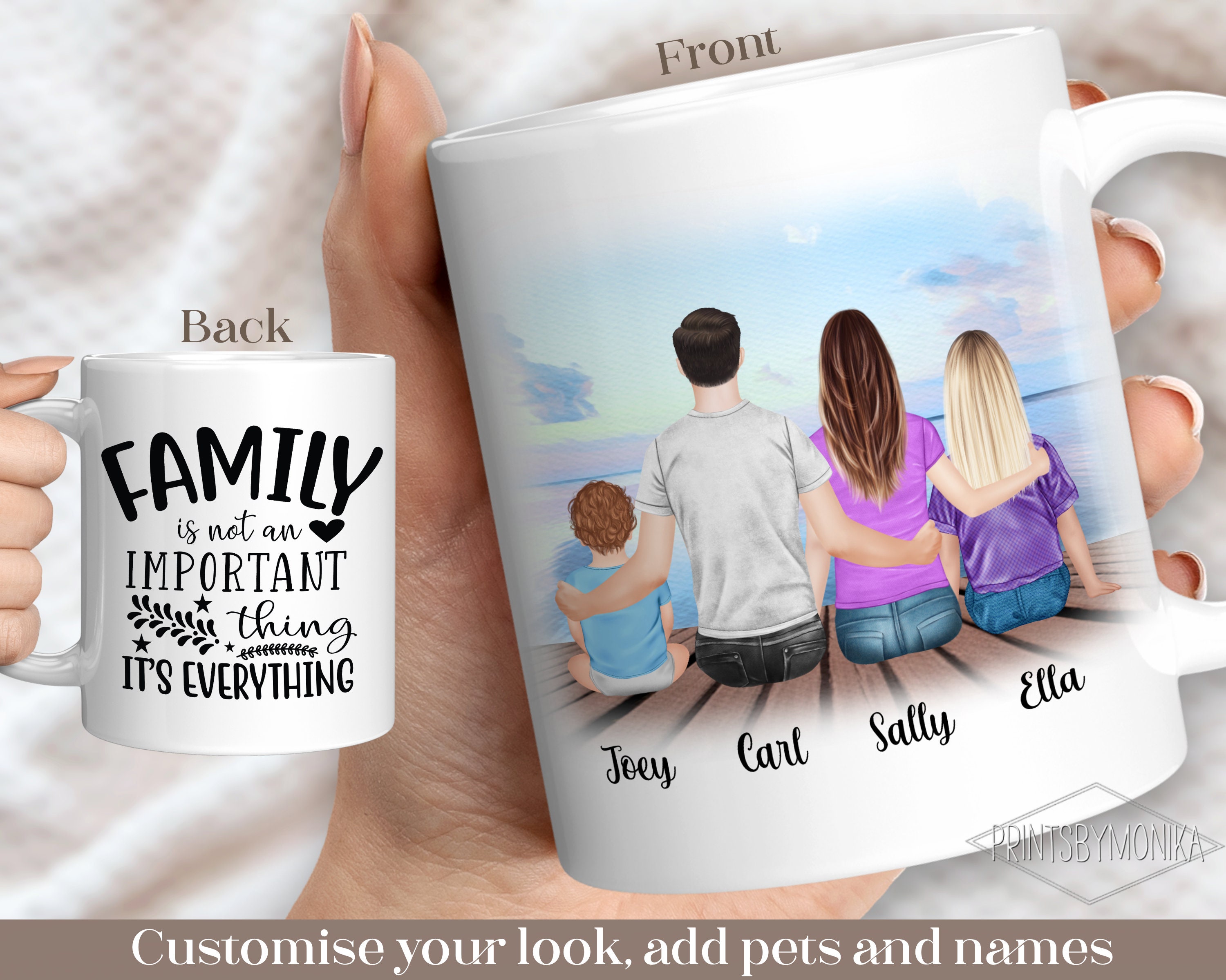 Personalised Family Mug Custom Family Mug Choose Hair and | Etsy
