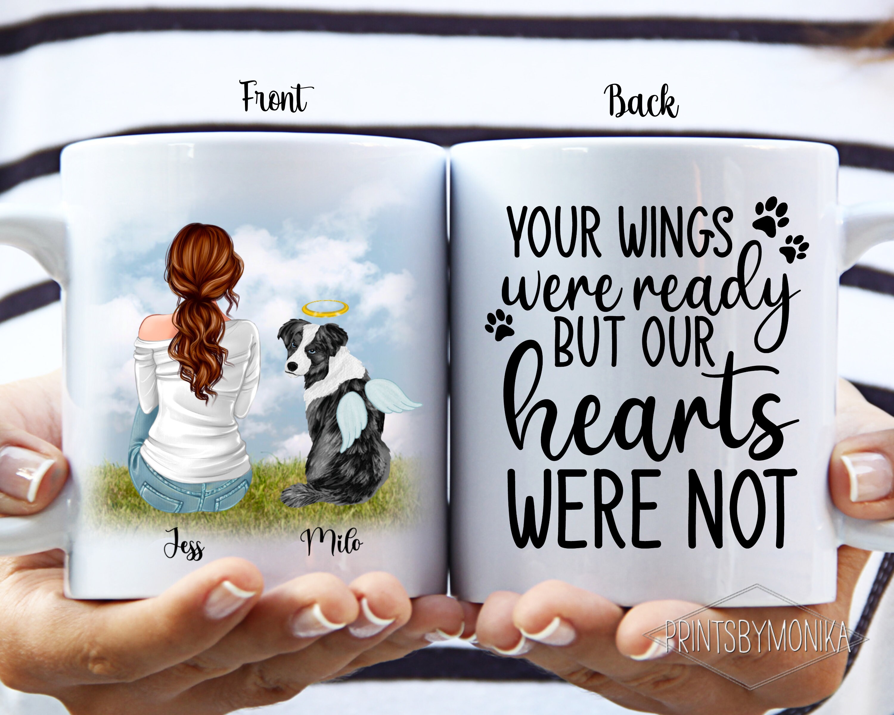 Personalised Memorial Dog Mug Your wings were ready but our | Etsy
