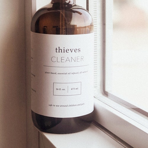 Retro Thieves Cleaner Bottle Label | Etsy