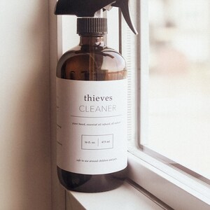 PRINTABLE THIEVES CLEANER Label With Botanicals Printable - Etsy