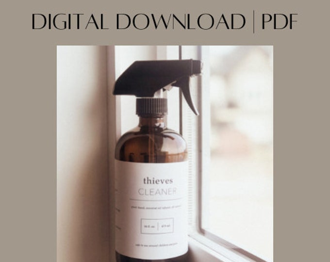 Printable Thieves Cleaner Label | Digital Download - Etsy
