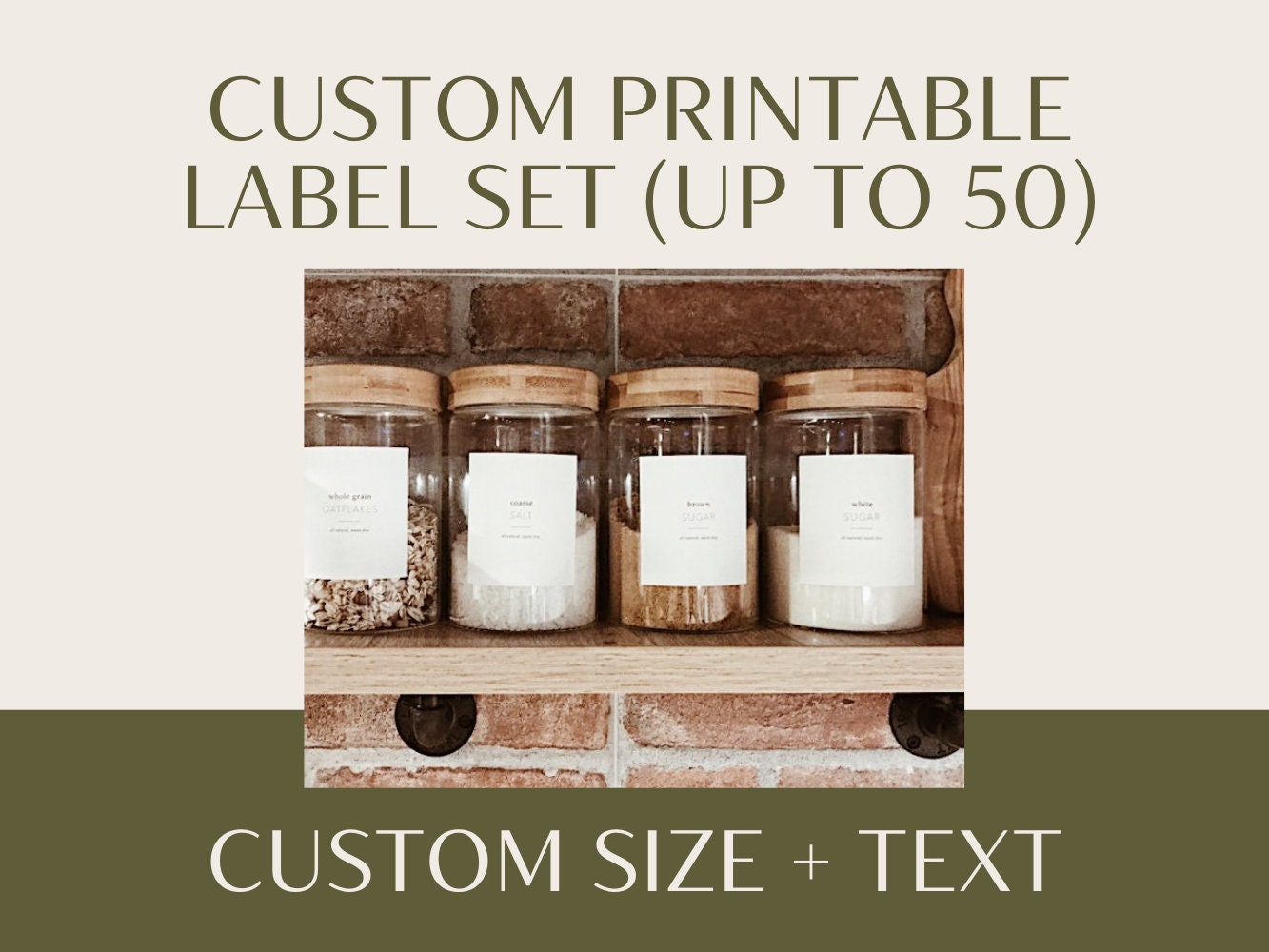 Custom Printable Pantry Labels PDF Digital Download Baking - Etsy