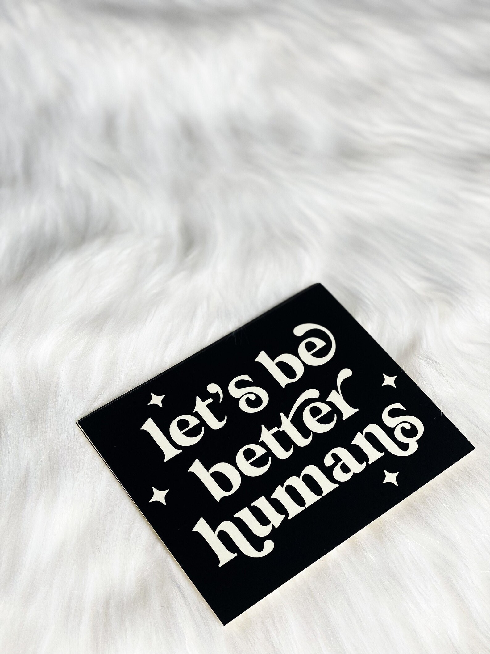 Let's Be Better Humans Bumper Sticker 5x4in Black - Etsy