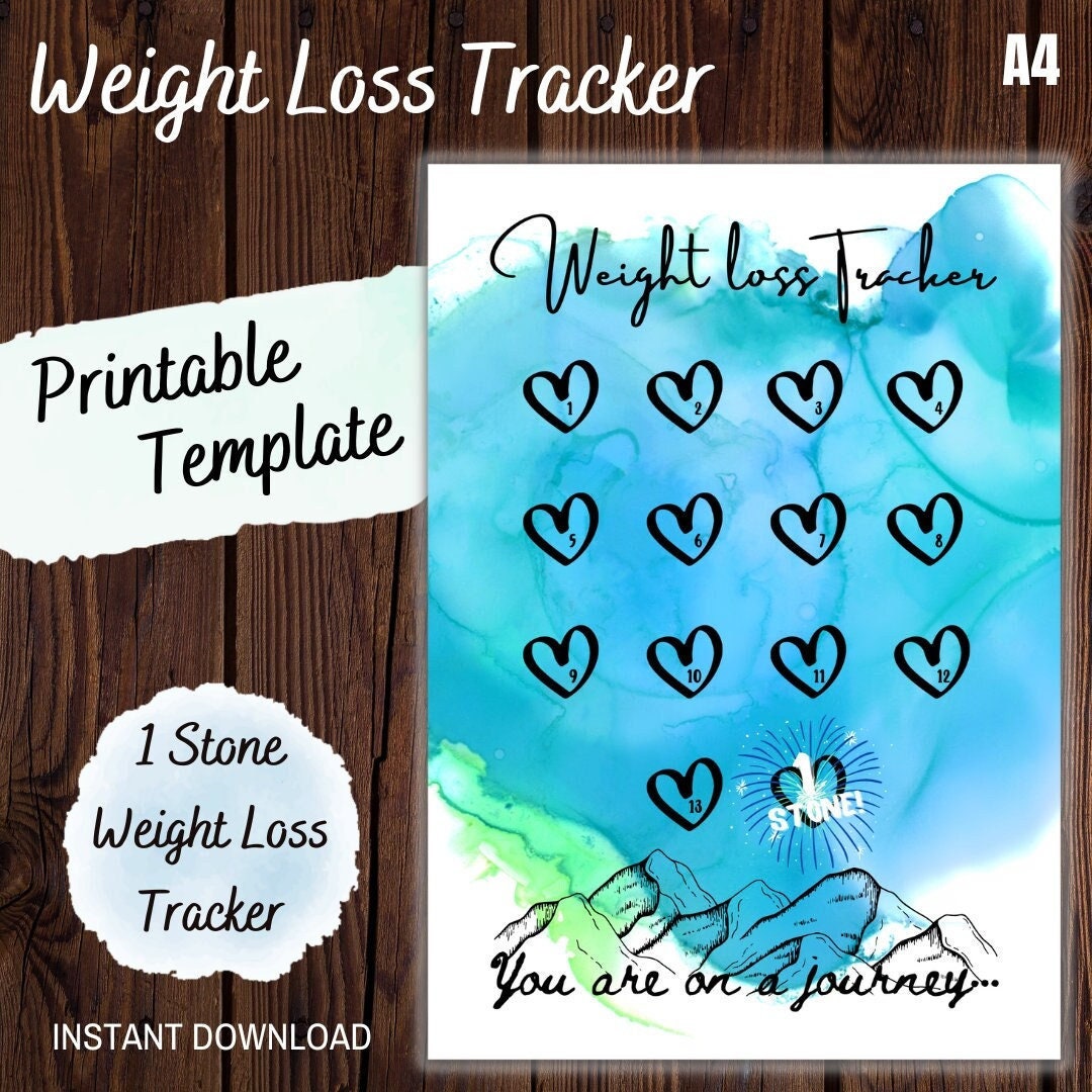 1 Stone Weight Loss Tracker Blue - Etsy
