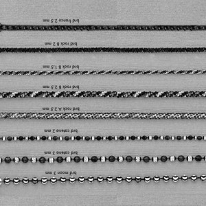 16/18/20/22/24/26/28/30/36black RHODIUM Over Silver Necklace-black ...