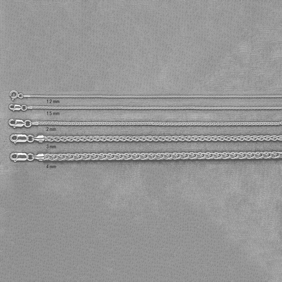 Silver WHEAT Necklace-925 Sterling Silver- Wheat Chain-italy Silver ...