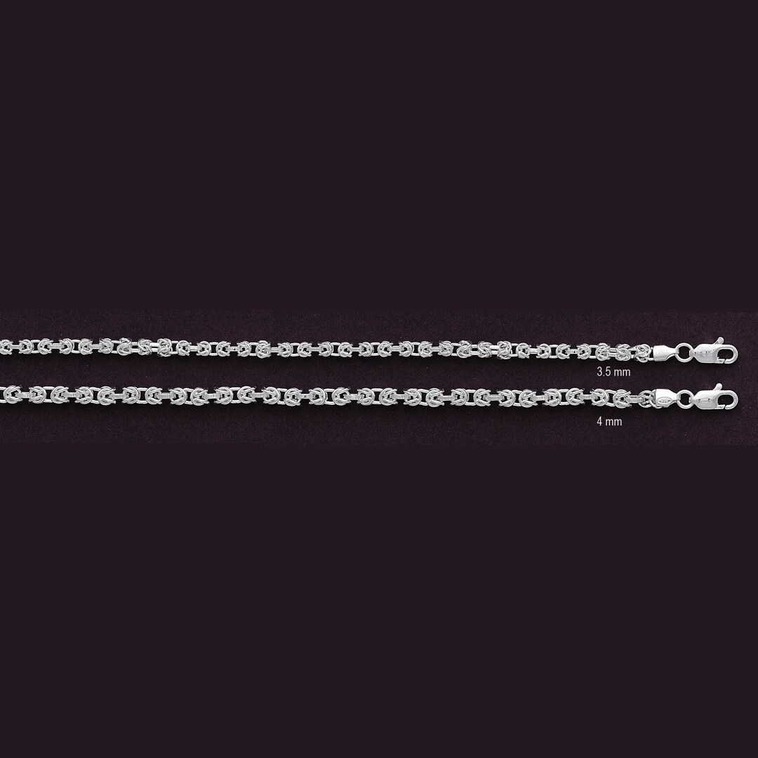 BYZANTINE Silver Chain Necklace-925 Sterling Silver Byzantine Chain ...