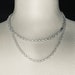 7.5" 9" 14" 15" 16" 18" 20" 24" DROP ROUND Silver Necklace-thin Flat ...