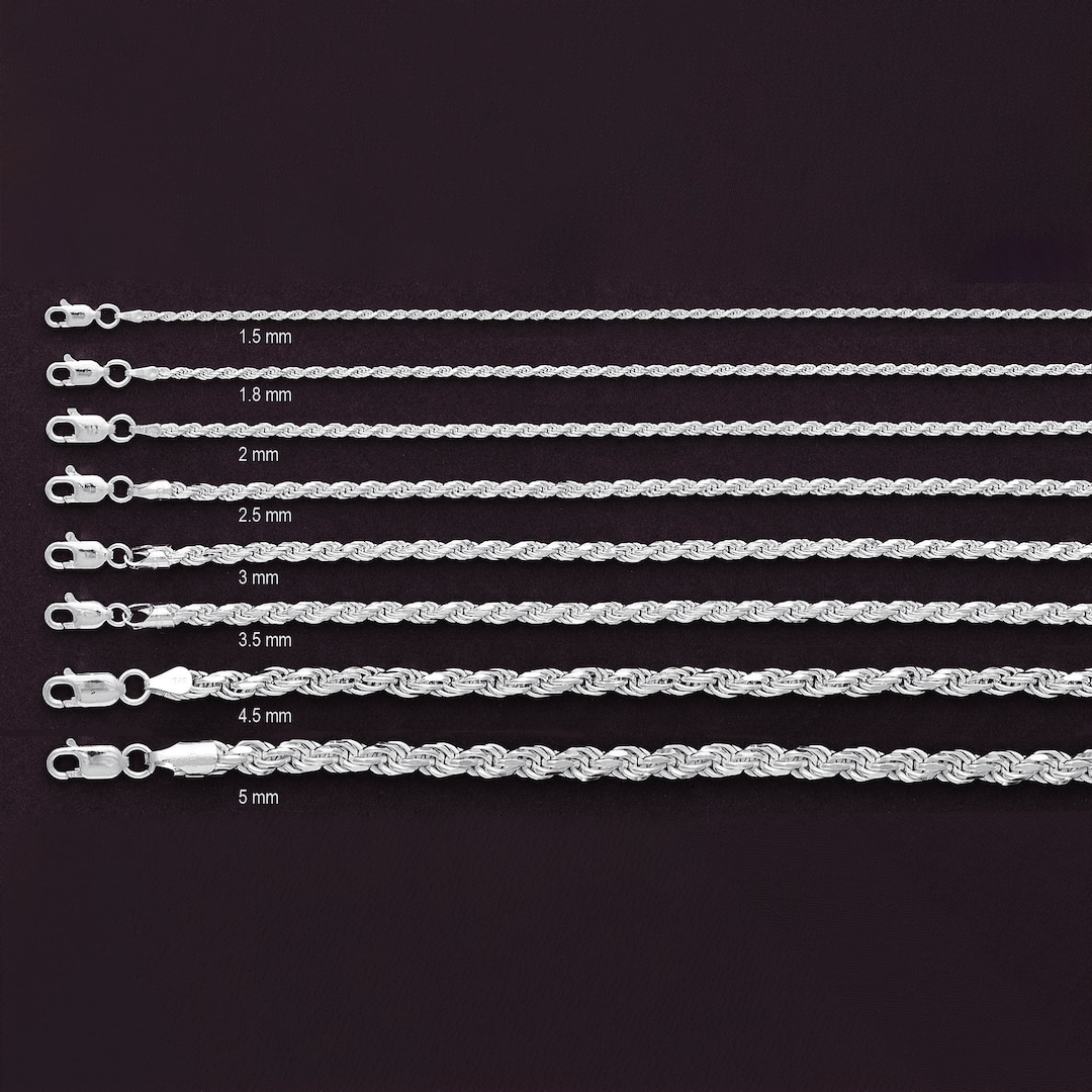 Silver ROPE Necklace-925 Sterling Silver ROPE Chain-silver Necklace ...
