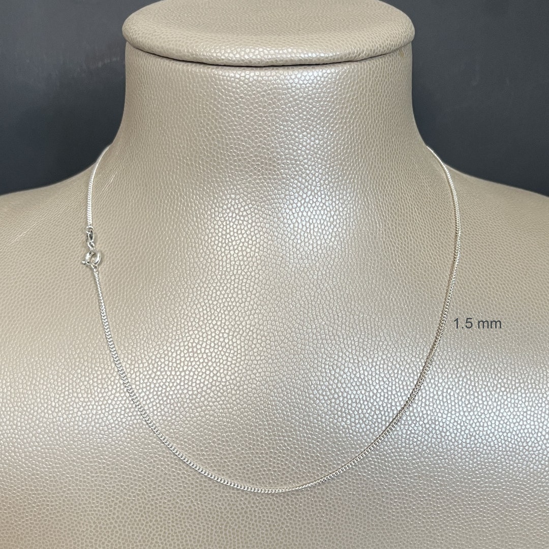 Cable Silver Necklace-925 Sterling Silver-italian Silver Necklace-light ...