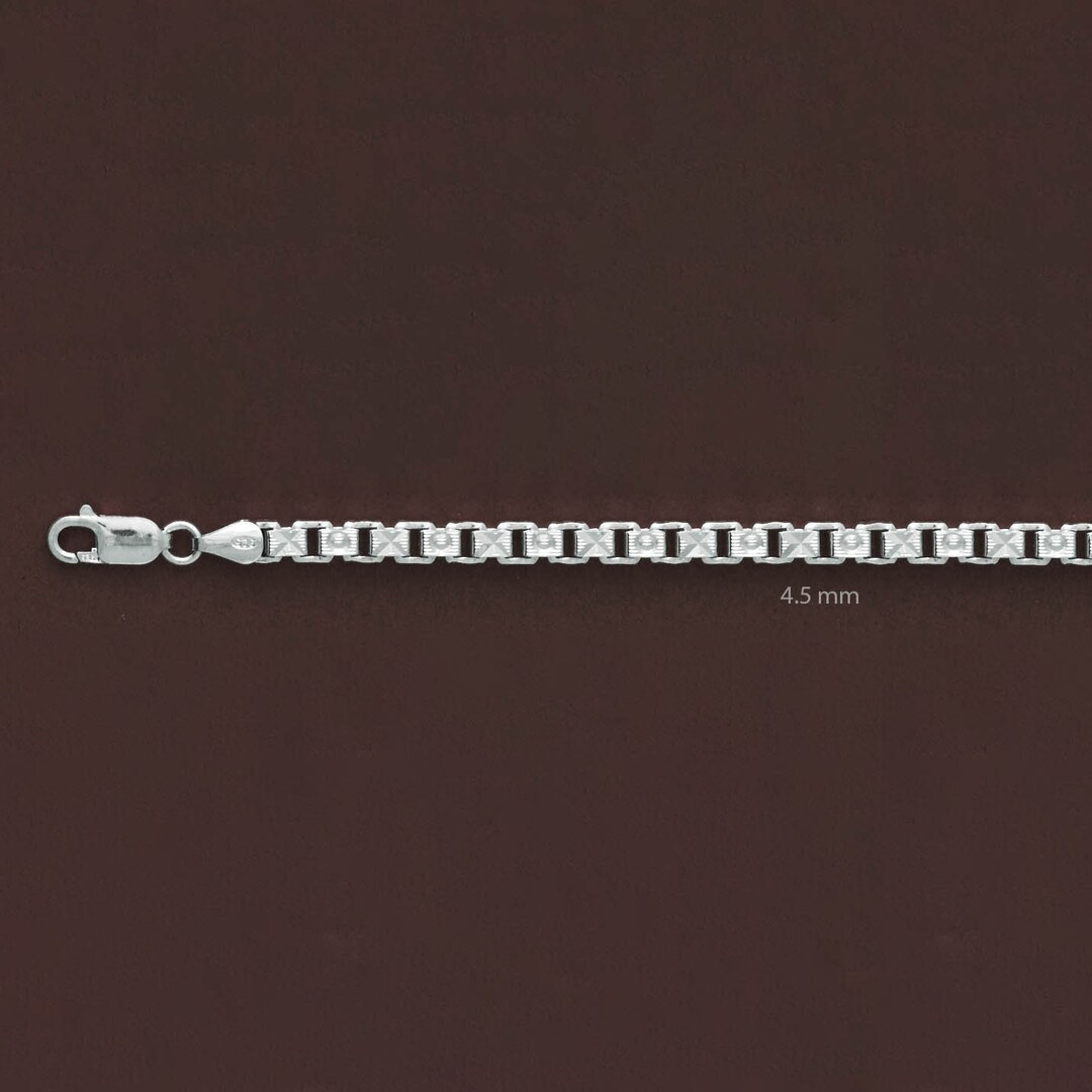 Silver XO BOX Diamond Cut Silver Necklace-solid Silver-xo SQUARE Dia ...