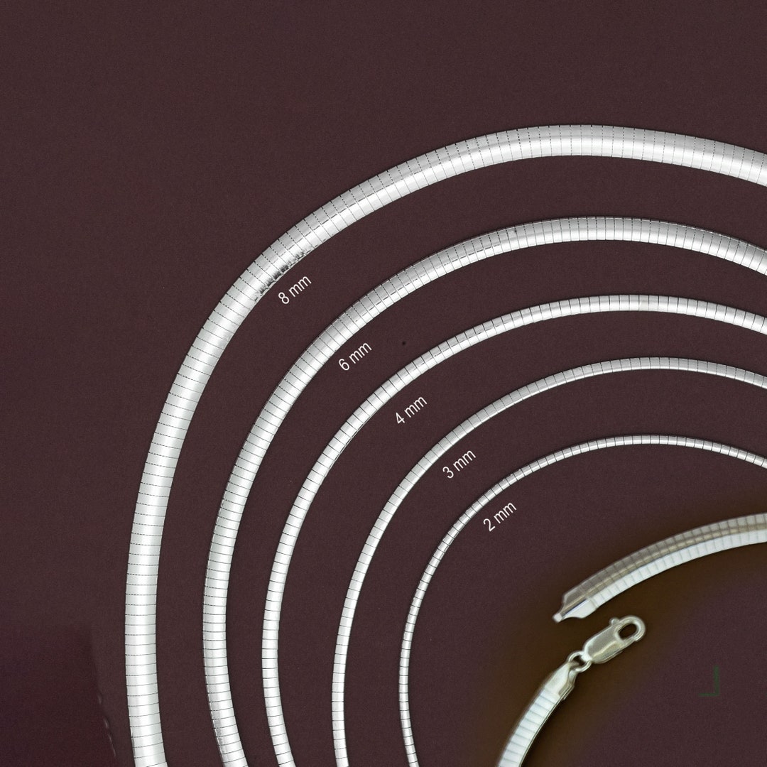 Silver OMEGA Necklace-925 Sterling Silver-omega Chain-rigid Silver ...