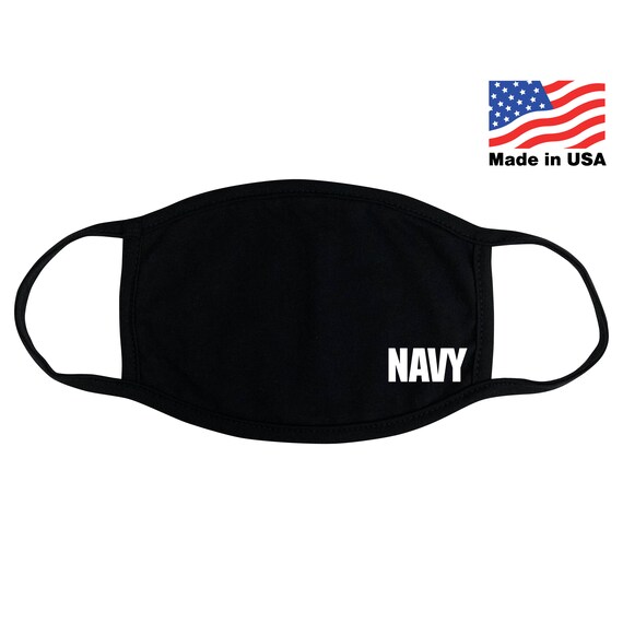 Navy Face Mask Black US Military Veteran Reusable High Quality | Etsy