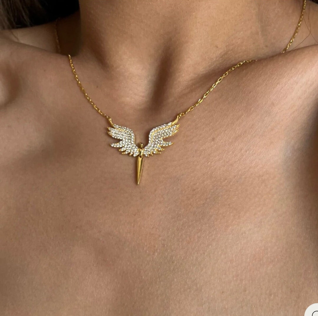 Guardian Angel Necklace TRUST 925 Sterling Silver Angel Necklace - Etsy
