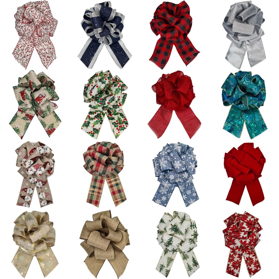 Christmas Bow Decoration Bows Tree Topper Gift Wrapping Home Xmas ...