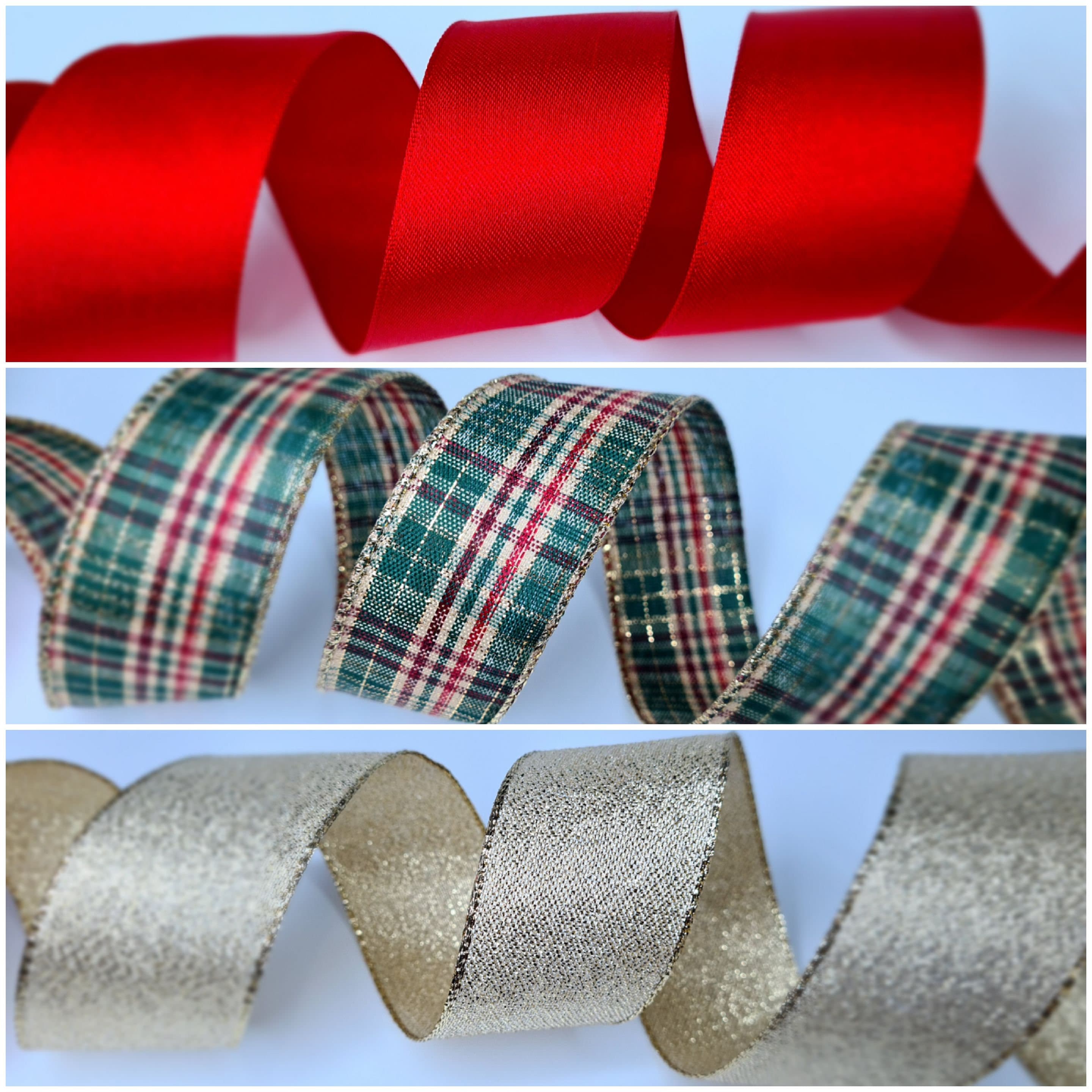 Christmas Ribbon Wire Edge Decoration Tree Gift Wrap Craft - Etsy UK