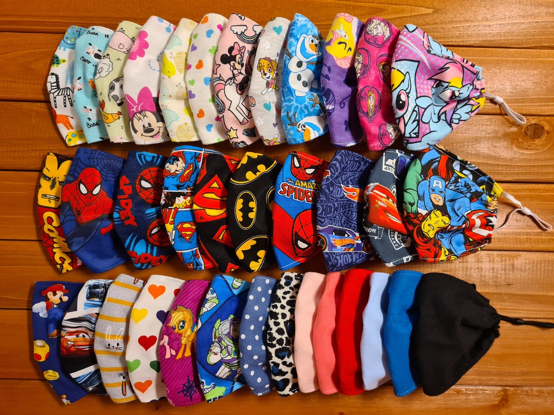 School Face Mask Kids & Adult Adjustable Masks Handmade in UK - Etsy