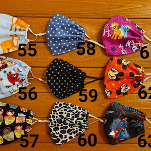 School Face Mask Kids & Adult Adjustable Masks Handmade in UK Soft ...