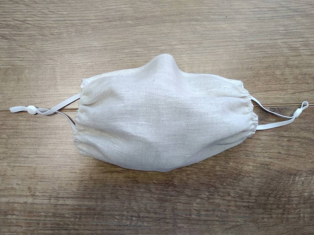100% Linen Face Mask Adjustable Size, Reusable, Washable. UK Hand Made ...