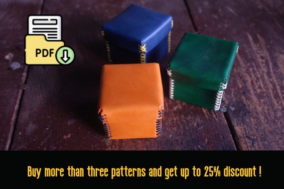 Leather Box PDF Pattern Box Template. Two Size 5 X 5 X 5 Cm | Etsy