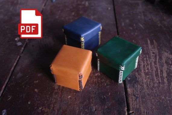 Leather Box PDF Pattern Box Template. Two Size 5 X 5 X 5 Cm - Etsy