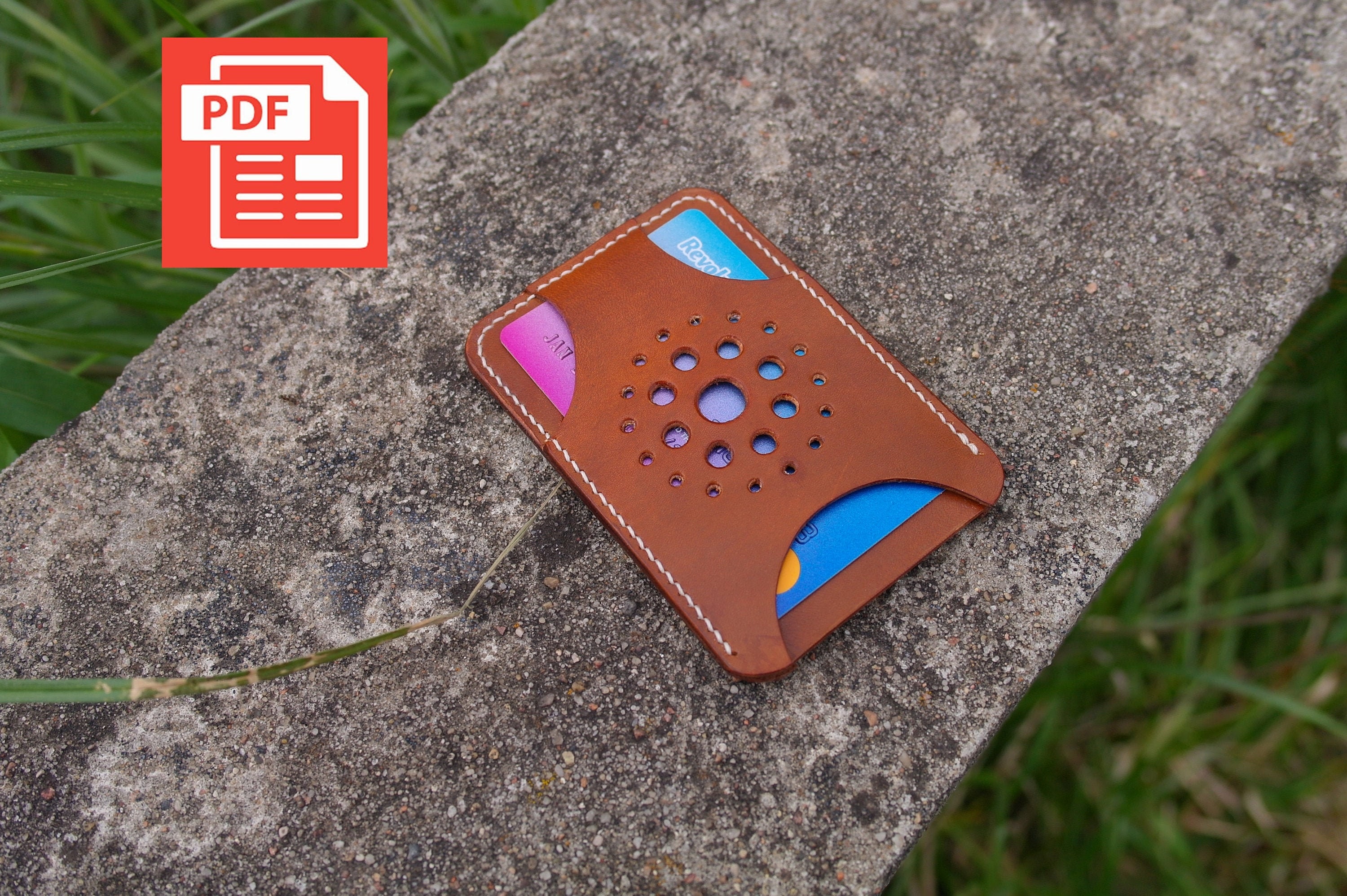 Leather Card Holder Pattern PDF Template Business Card | Etsy