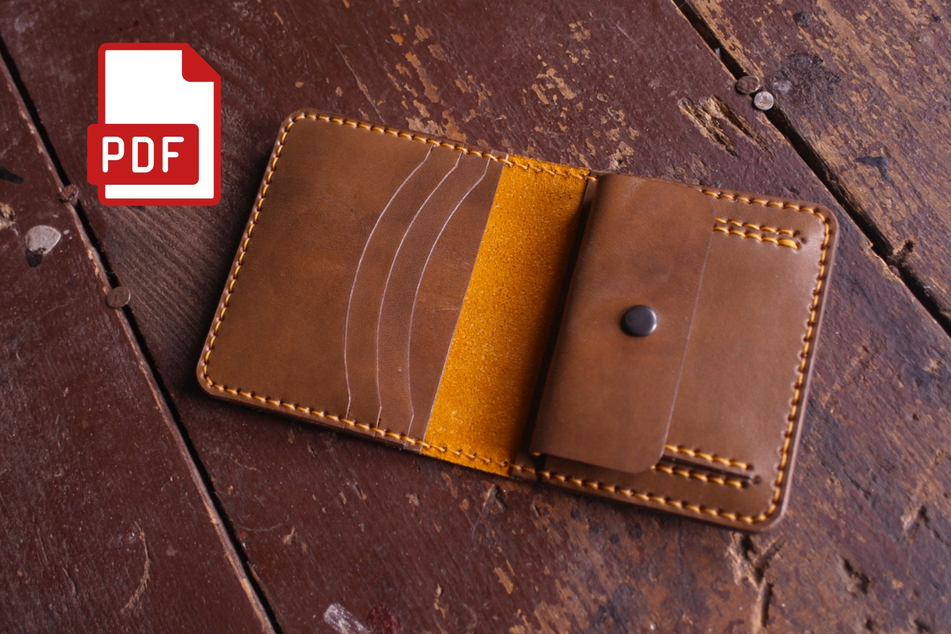 Leather Wallet Pattern Small Card Holder Pattern Leather Pdf - Etsy