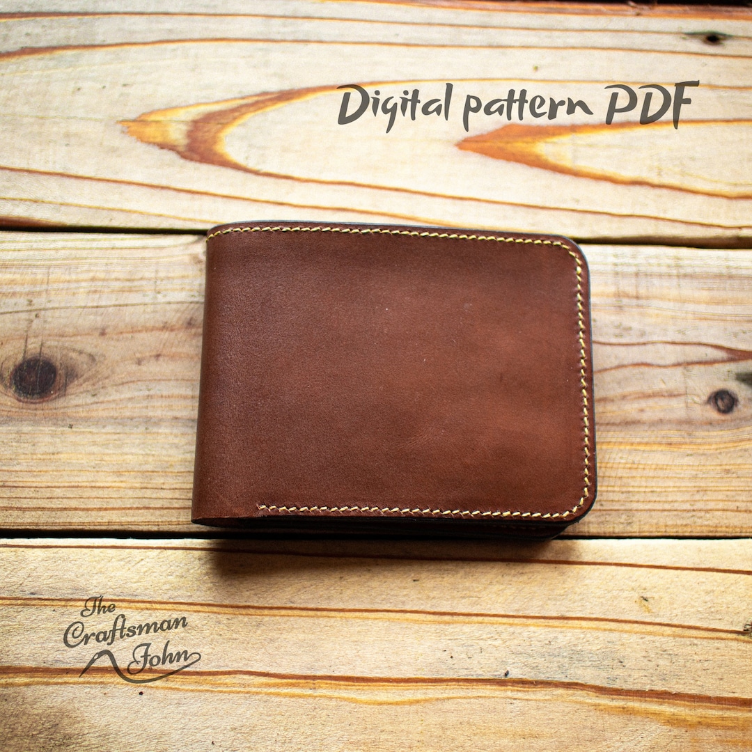 Leather Wallet Pattern -PDF Template - Bifold Wallet - Etsy