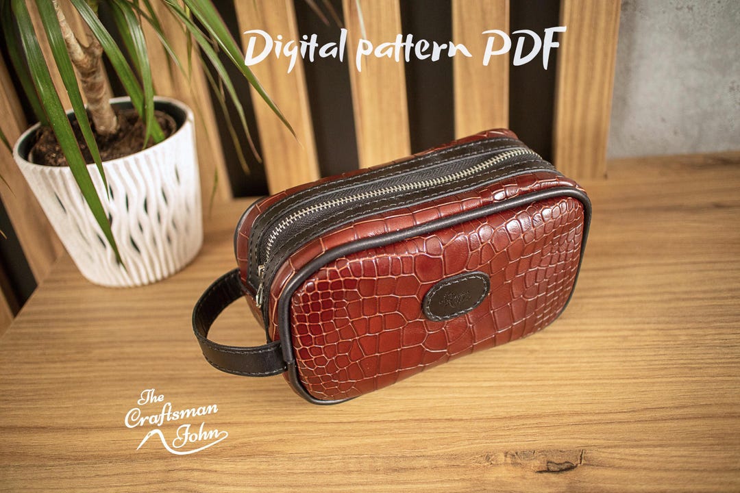 Leather Toiletry Bag Pattern – PDF Digital Template for Handmade Dopp ...